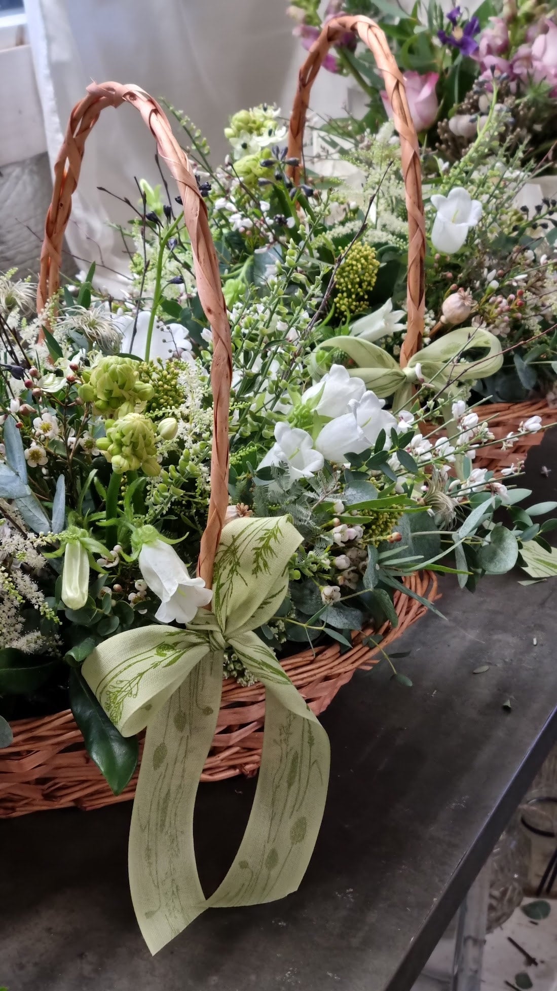 Fresh Flower Gift Basket | Spring Wood Flowers